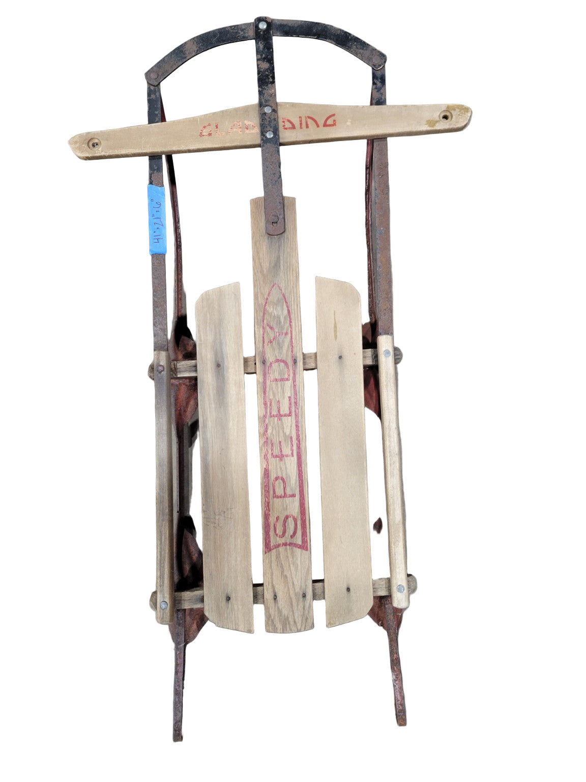 Vintage Gladding "Speedy" Snow Sled / Toboggan – Wood & Steel Frame ...